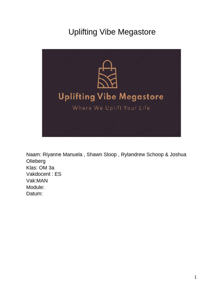 Uplifting Vibe Megastore | PDF