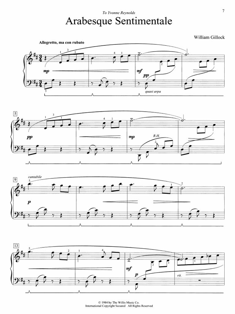 Gillock Arabesque Sentimental | PDF