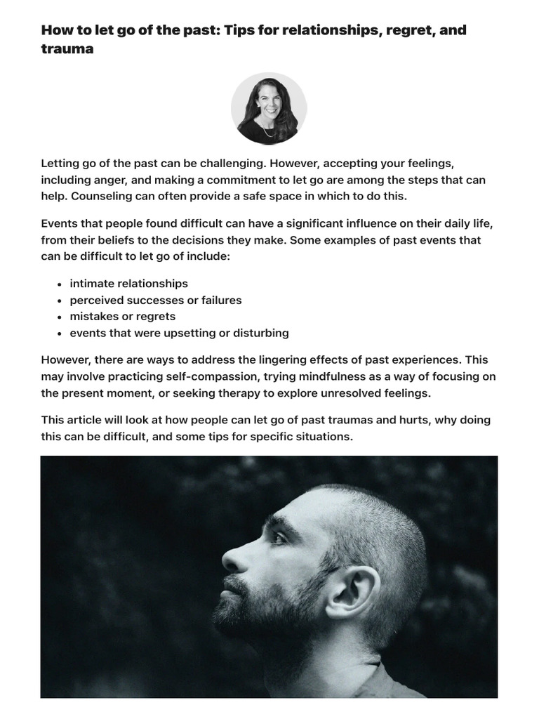 How To Let Go of The Past | PDF | Psychological Trauma | Anger