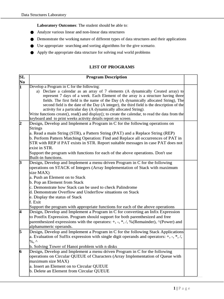 DS Lab Manual | PDF DS Lab Manual | PDF