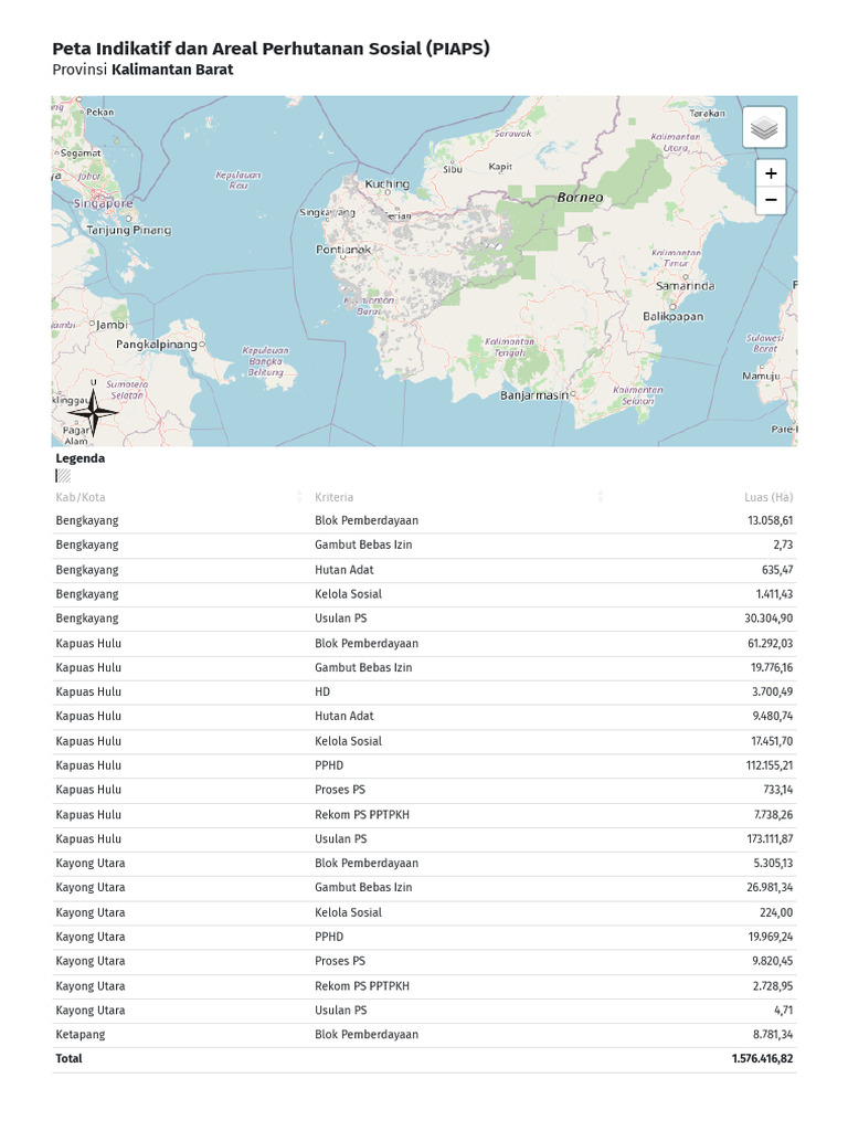 Analisis Spasial - Peta Indikatif Dan Areal Perhutanan Sosial (PIAPS ...