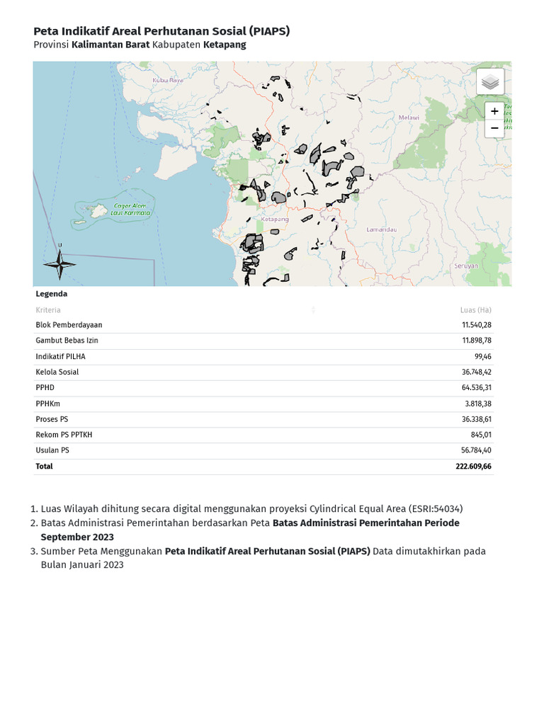 Analisis Spasial - Peta Indikatif Areal Perhutanan Sosial (PIAPS) | PDF