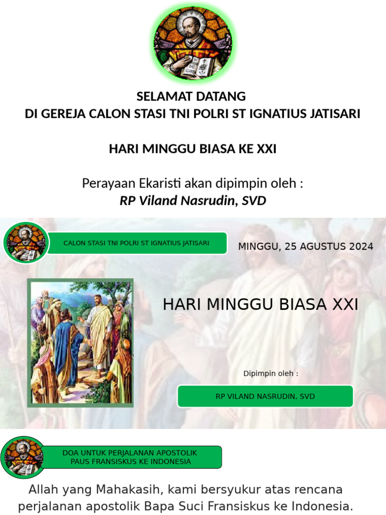 Minggu Biasa XXI 25 Agustus 2024 | PDF