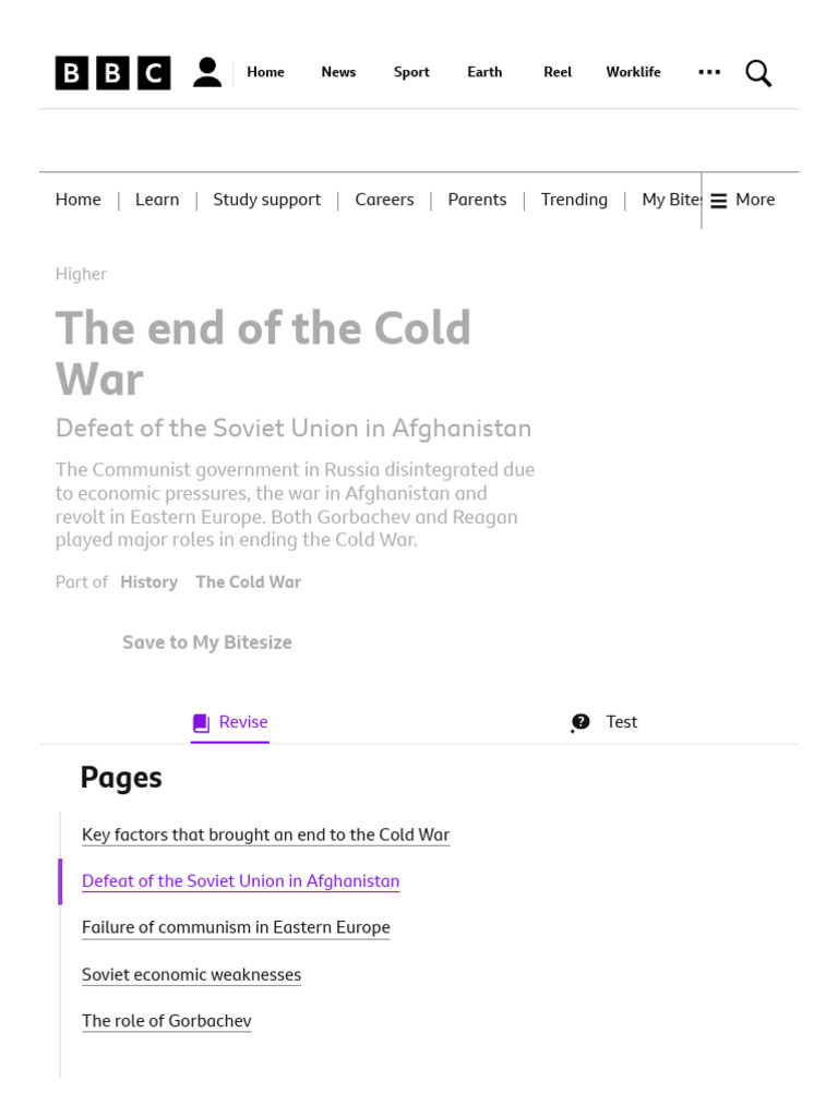 Defeat of The Soviet Union in Afghanistan - The End of The Cold War ...
