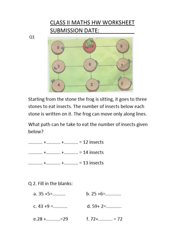 CBSE Class 2 Maths Practice Worksheets (112) - Addition | PDF CBSE Class 2 Maths Practice Worksheets (112) - Addition | PDF