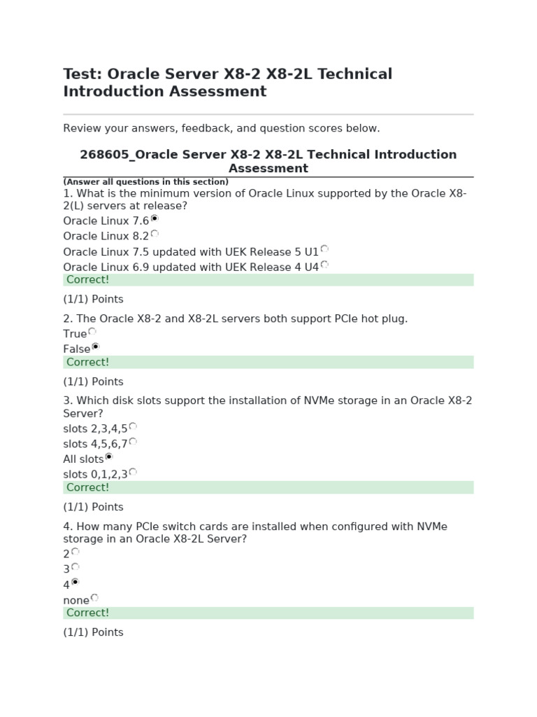 Oracle Server X8-2 X8-2L Technical | PDF