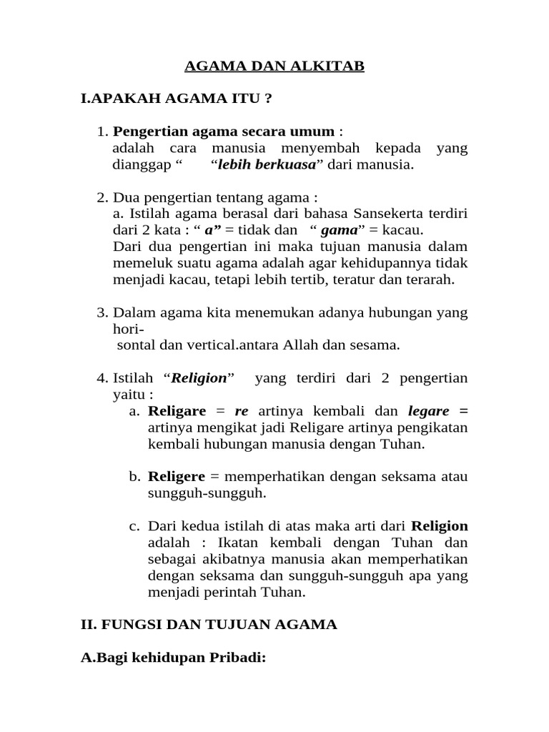Agama Dan Alkitab | PDF