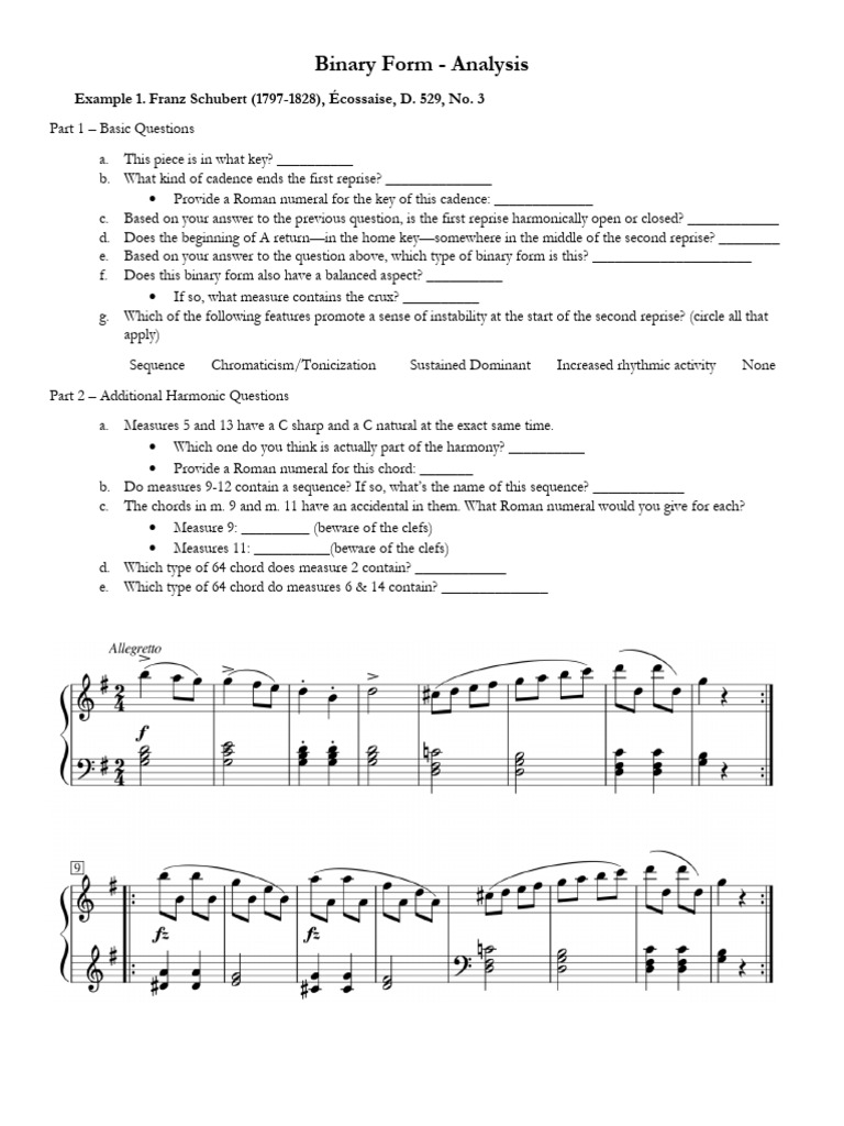 Music Binary Form Analysis | PDF