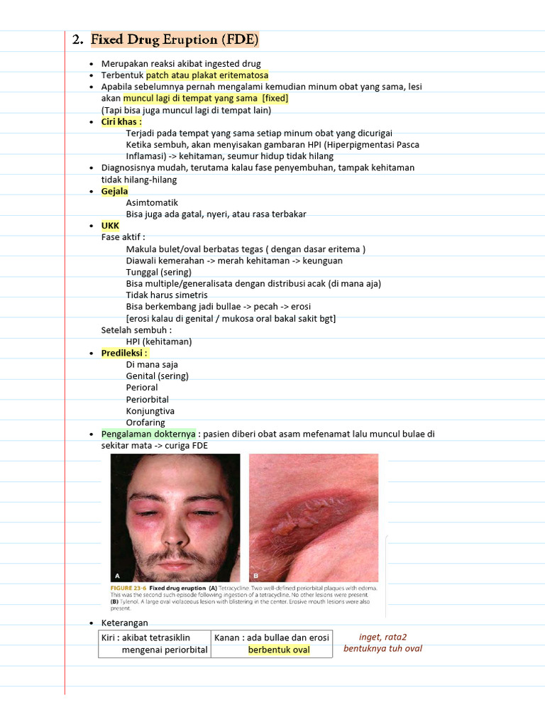 Fixed Drug Eruption (FDE) | PDF