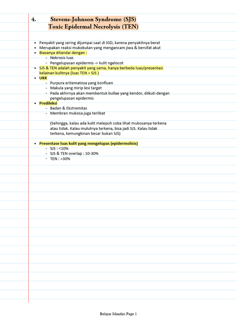 SJS & TEN (Belum Selesai) | PDF