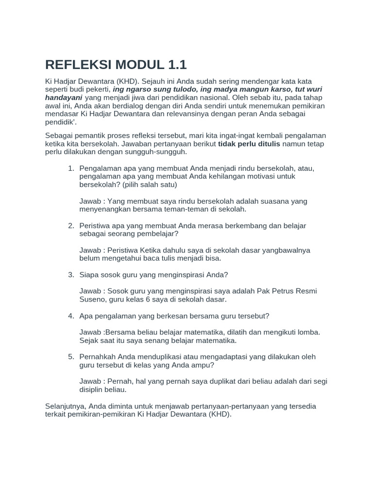 Refleksi Modul 1 | PDF