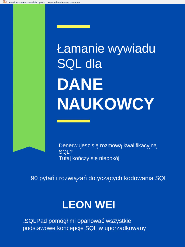 Cracking SQL Interview Scientists - En.pl | PDF