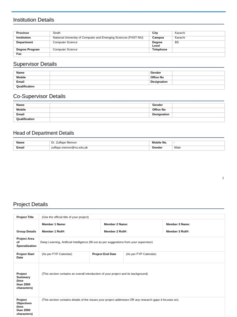 FYP I Proposal Template-Revised | PDF