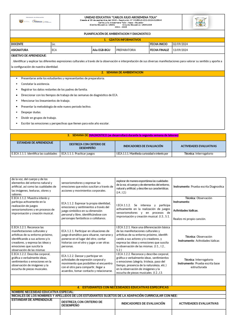 PLAN. ECA PREPARATORIA | PDF