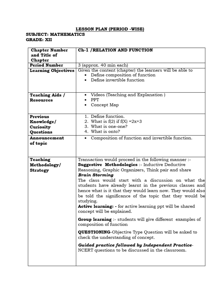 Chapter 1 - Relations and Functions | PDF