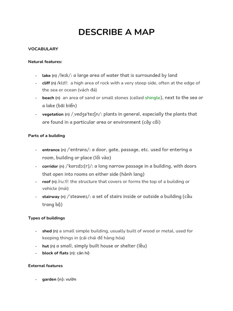 Unit 2.2 Writing - Describing A Map | PDF