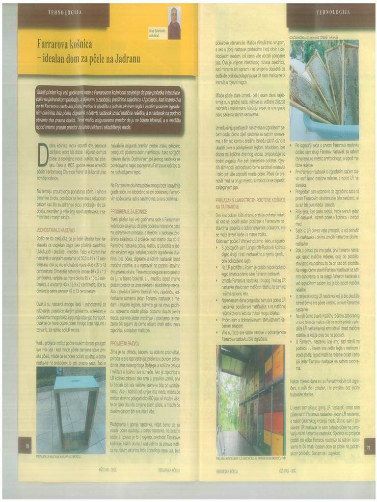 Farar Kosnica Idealan Dom Za Pcele Na Jadranu | PDF