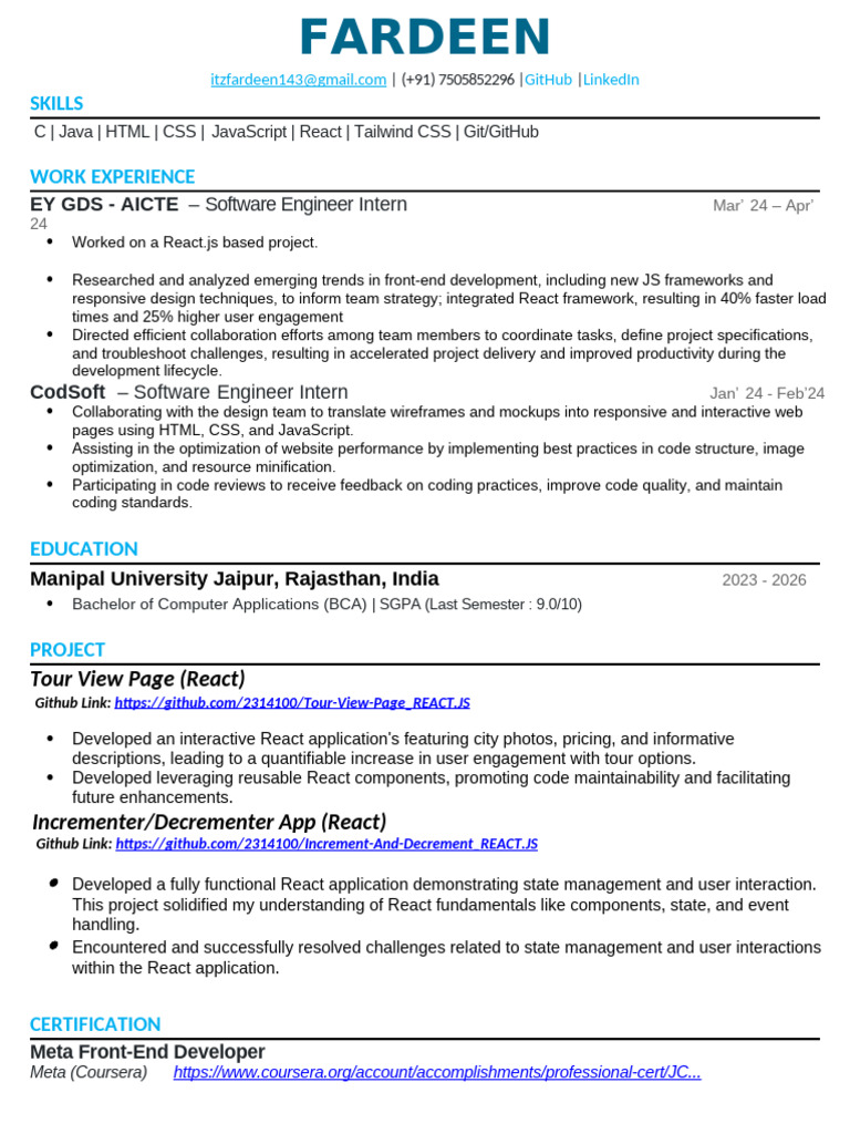 Resume Updated1 | PDF