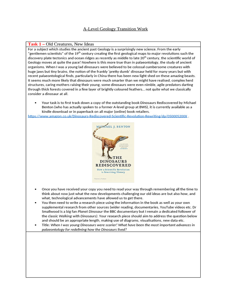 Geology Transition Work | PDF