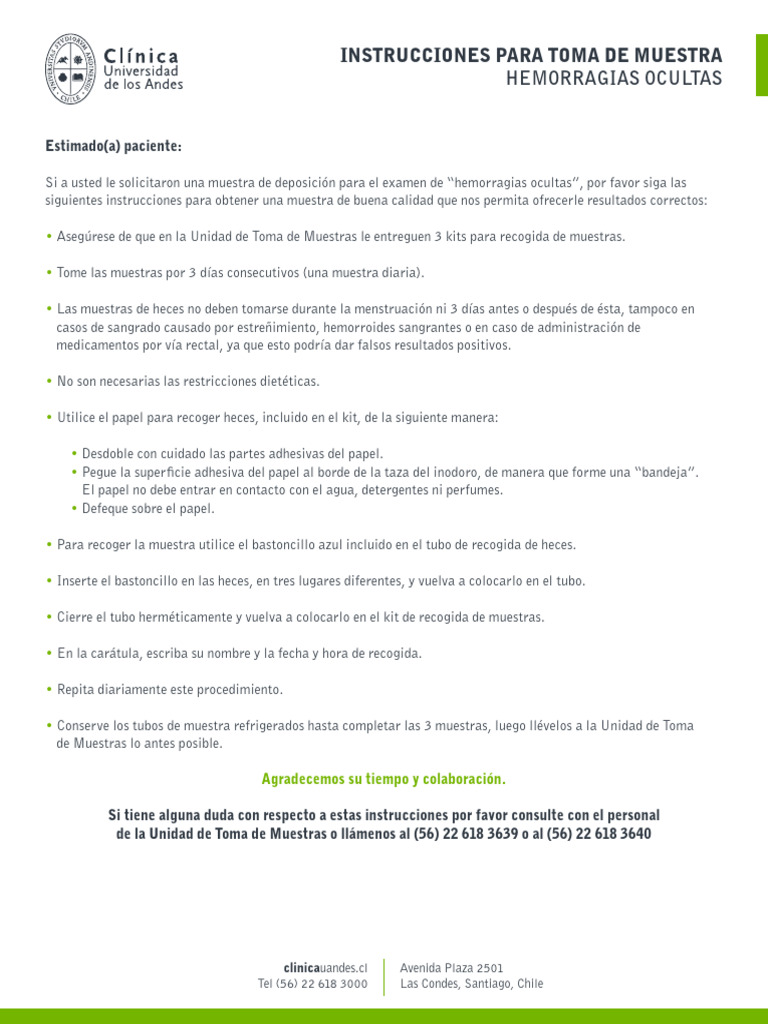 Instructivo IP-003 Hemorragias ocultas | PDF