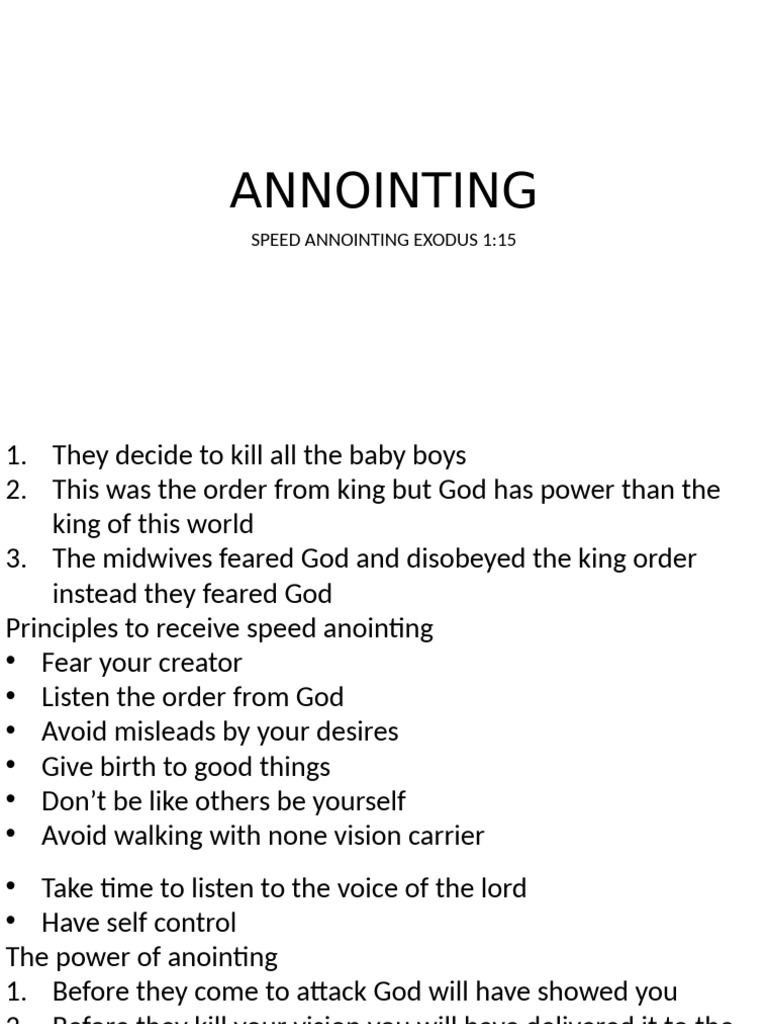 Annointing | PDF