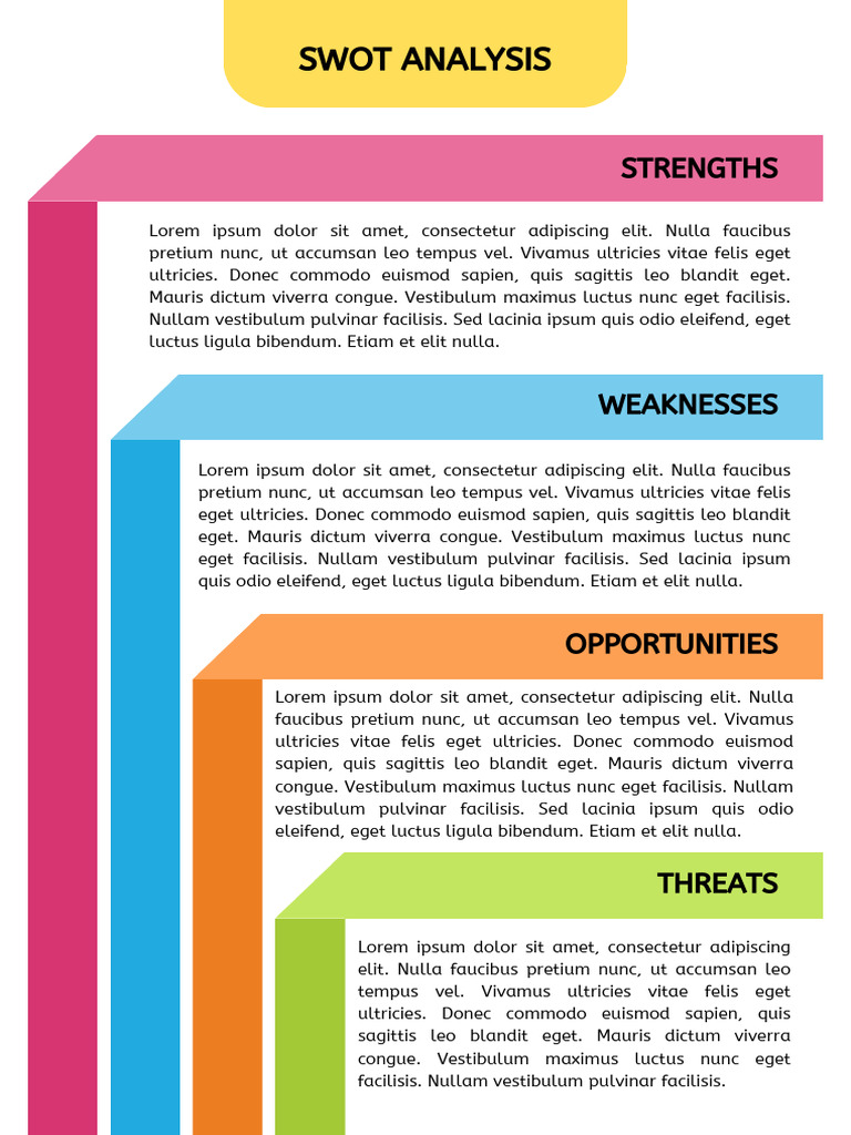 Colorful Modern Simple Business SWOT Analysis Document A4 | PDF