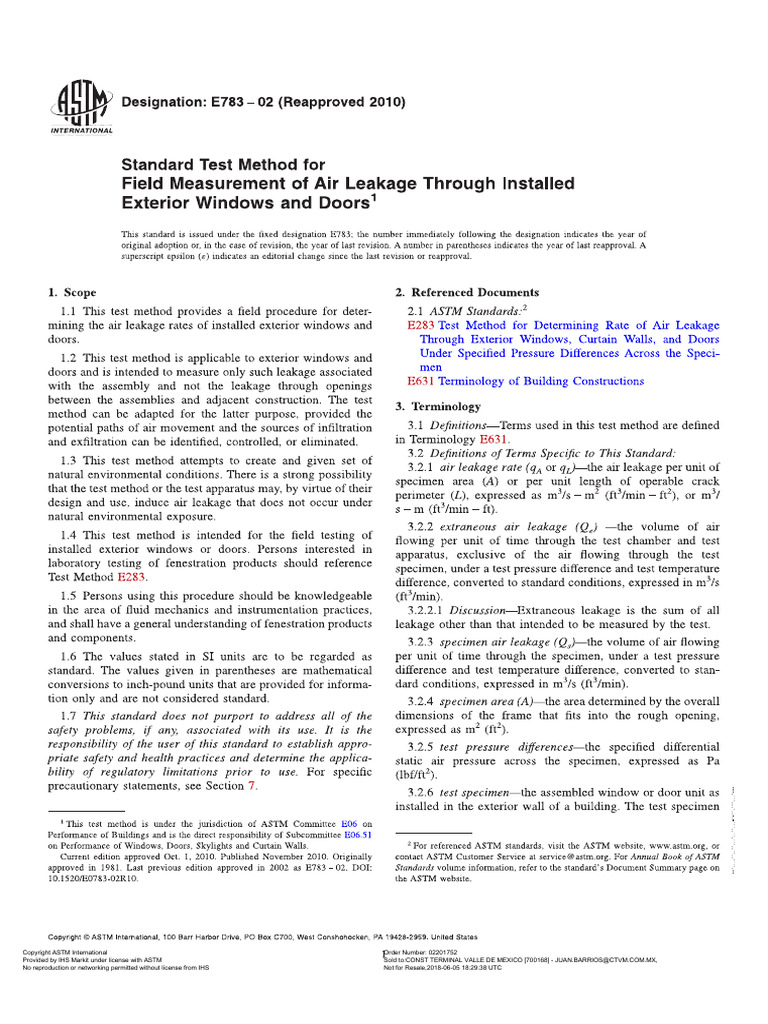 Astm e 783-02 | PDF