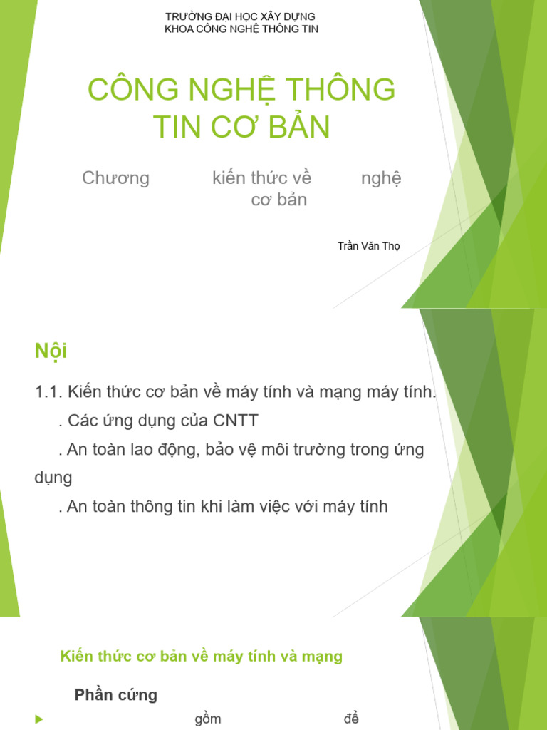 Chương 1-Các Kiến Thức Về CNTT Cơ Bản | PDF