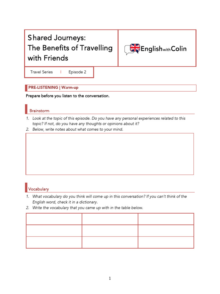 Travel E2 - Material | PDF