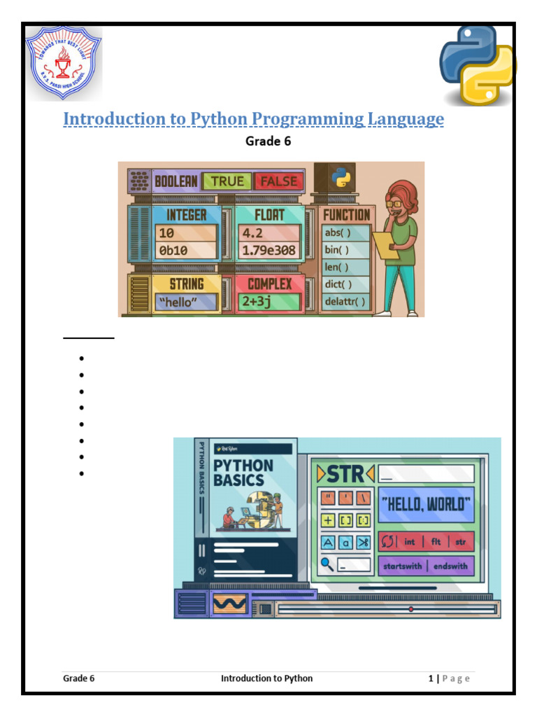 Python For Grade 6 | PDF