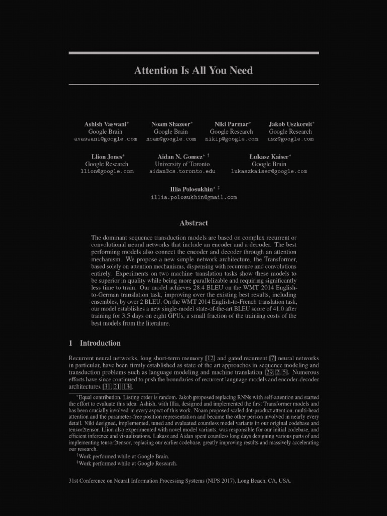 Attention is All You Need | PDF