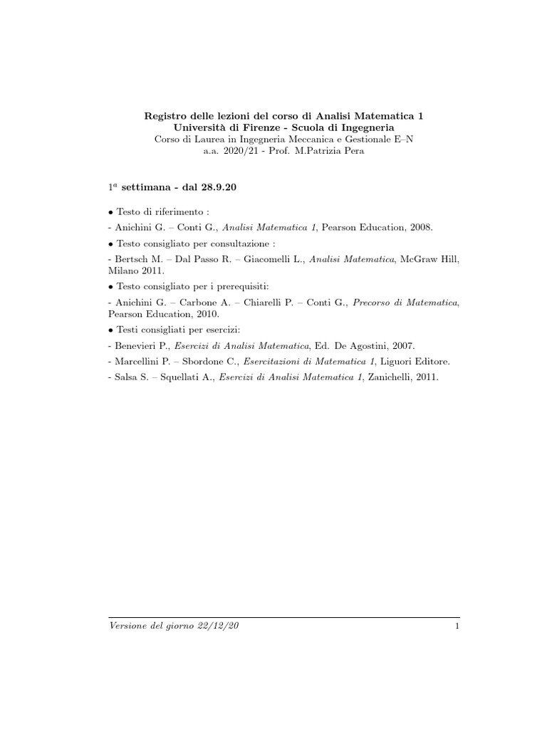 Programma Analisi | PDF