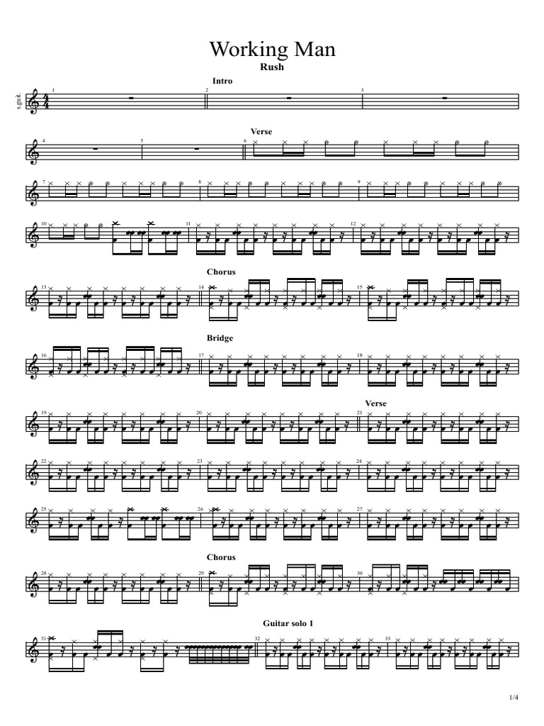 Rush´s Working Man-Drums | PDF