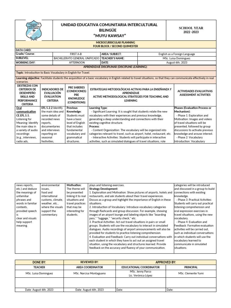 4 Unit Plan 1BGU 22-23 | PDF