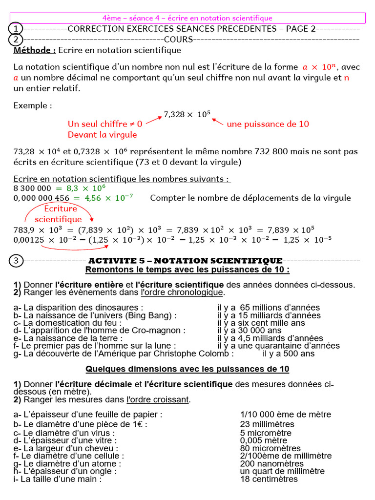 413 Cours Notation Scientifique s4 | PDF