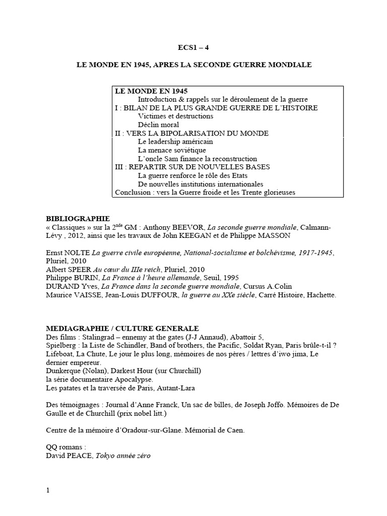 ECS-2019-4-le Monde en 1945 | PDF