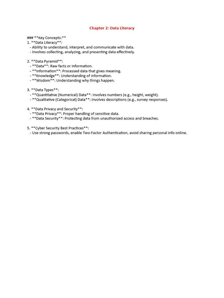 Class 9 Data Literacy Overview | PDF | Data | Computers