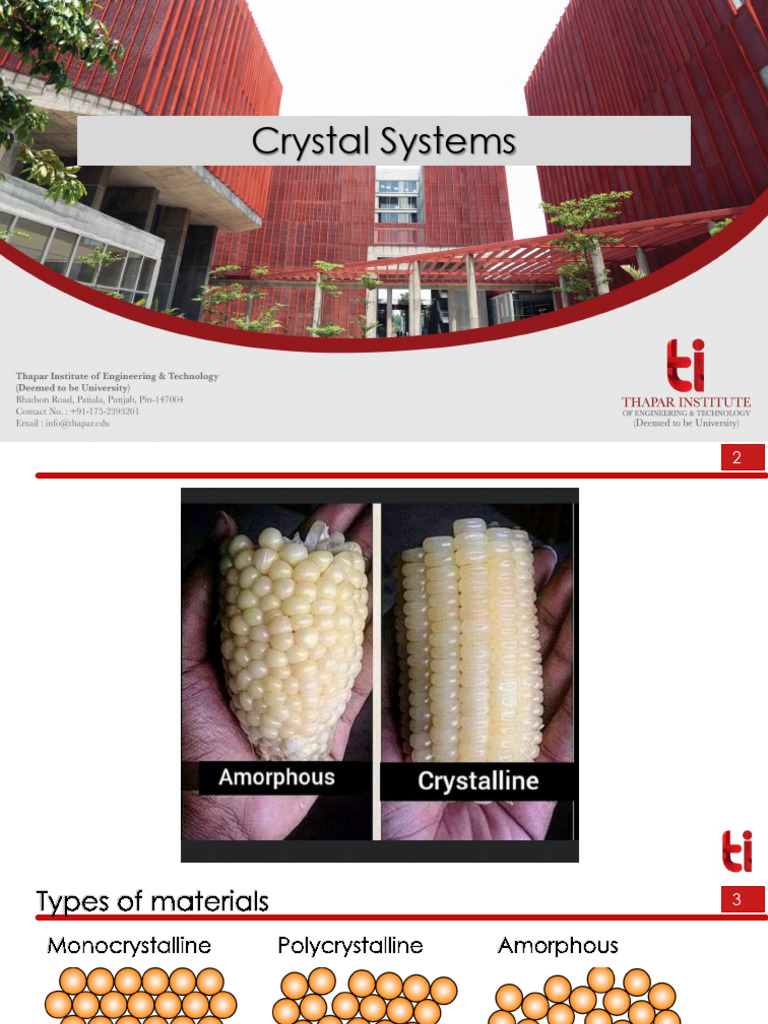 Lecture 6 Crystal Systems | PDF