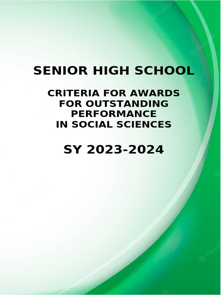 Template For Outstanding Performance in Social Sciences | PDF