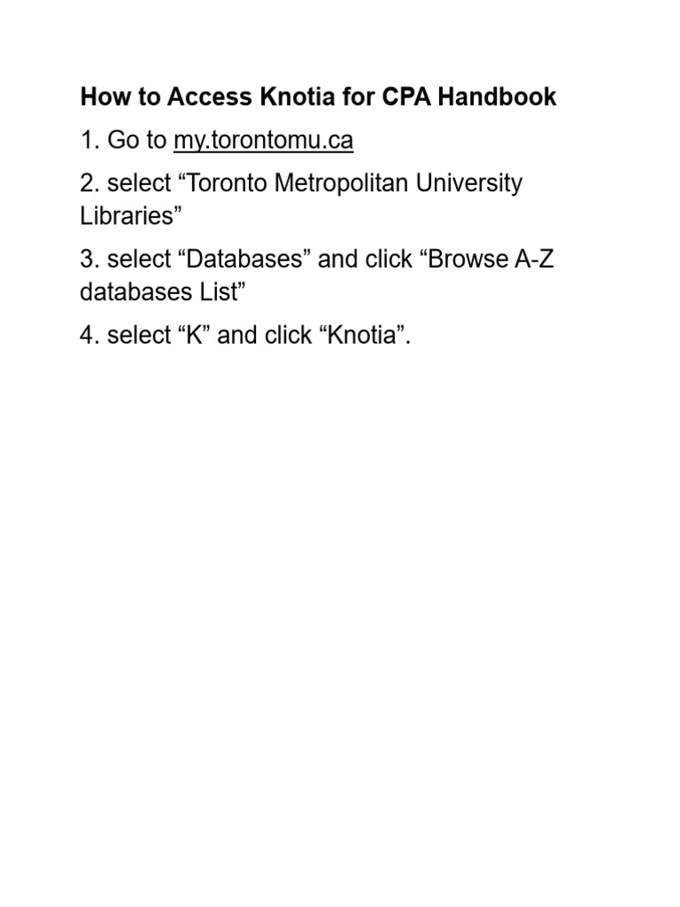 How To Access Knotia For CPA Handbook | PDF