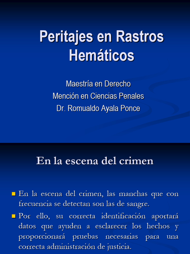 Pericias en Rastros Hematicos | PDF