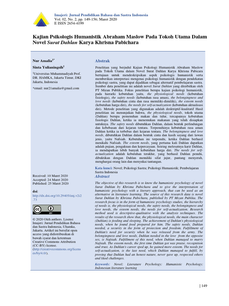 Kajian Psikologis Humanistik Abraham Mas | PDF