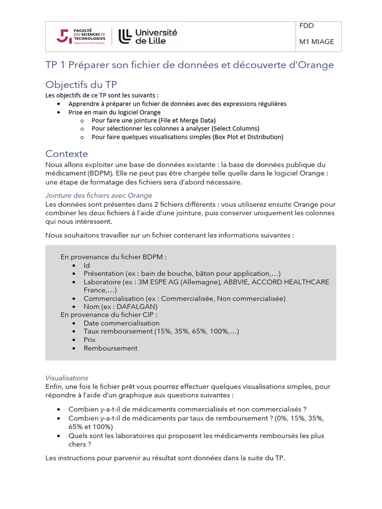 TP1 Prepa Fichier Et Orange | PDF