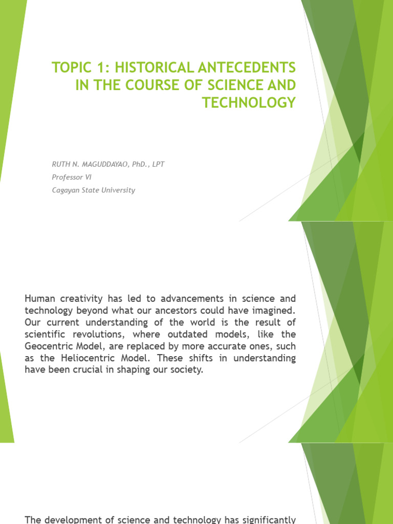 Lesson 1 Historical Antecedents in Science and Technology V2 | PDF