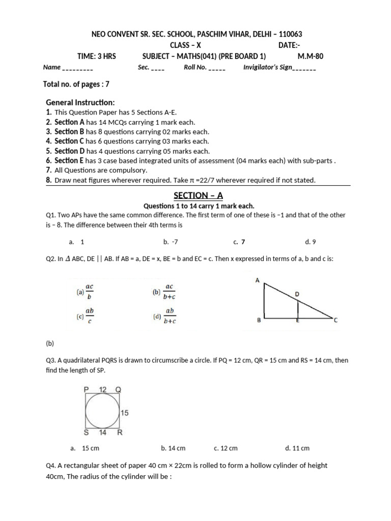 Ans Key Preboard - 1 | PDF