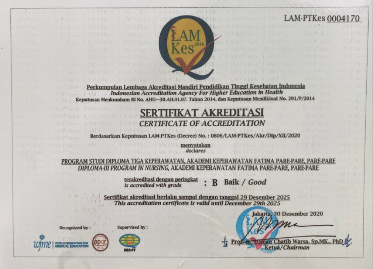 Akreditasi Akper Fatima | PDF
