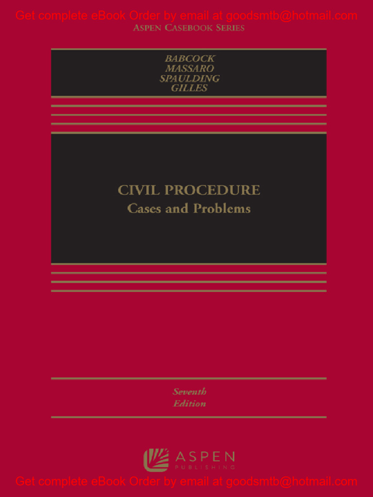 Ebook (EPUB) Civil Procedure Cases and Problems 7e Barbara Allen ...