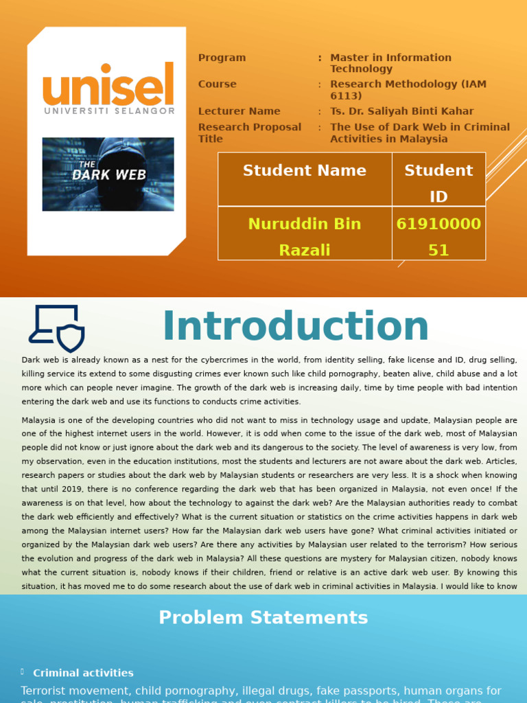 Project Presentation Dark Web | PDF | World Wide Web | Social Science