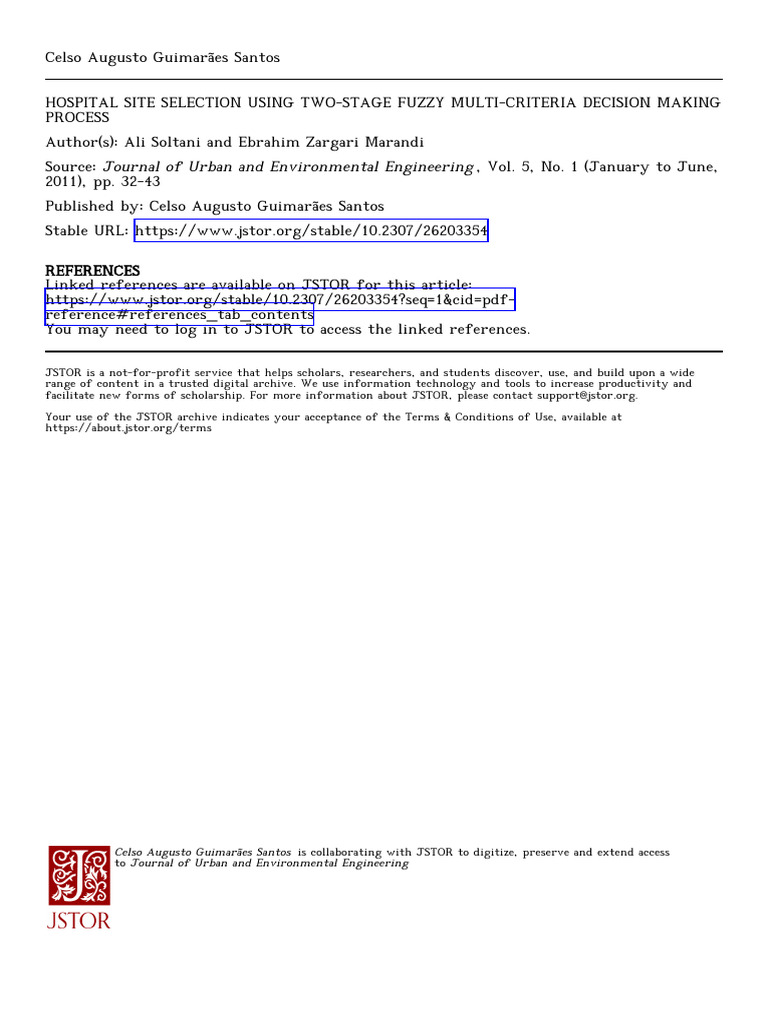 HOSPITAL SITE SELECTION USING TWO-STAGE FUZZY MULTI-CRITERIA DECISION ... HOSPITAL SITE SELECTION USING TWO-STAGE FUZZY MULTI-CRITERIA DECISION ...