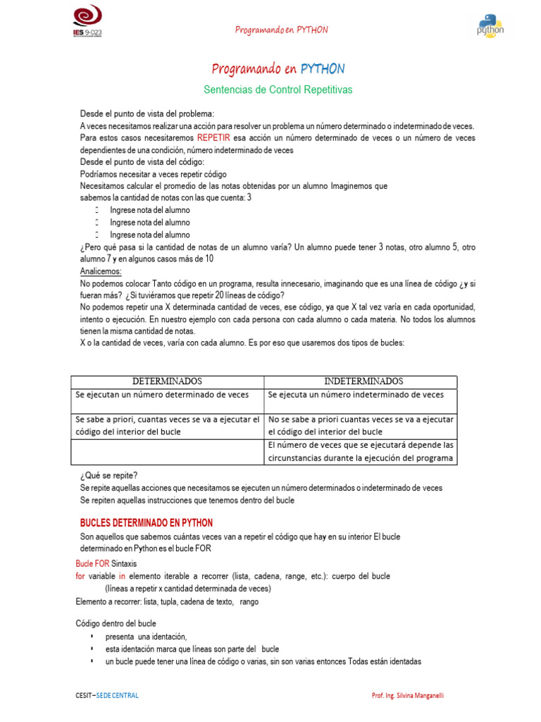 Bucle FOR Determinado | PDF